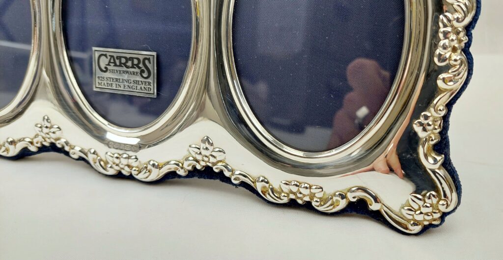 Carrs Triple Sterling Silver Photo Frame - Sally Antiques