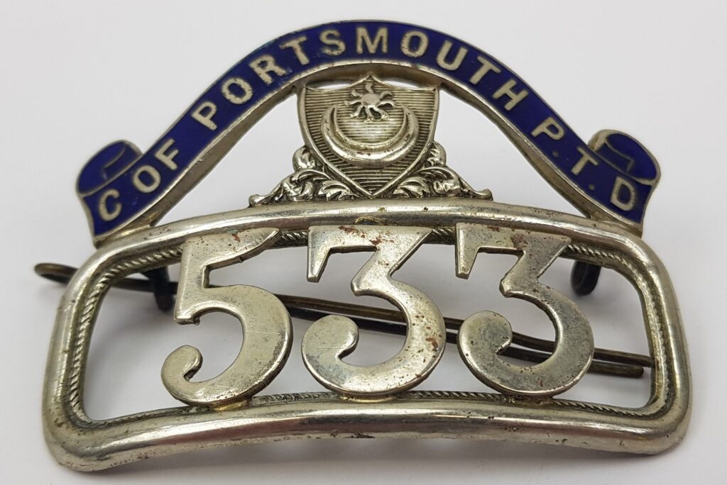 City Of Portsmouth Post 1936 Bus Driver Or Conductor Badge - Sally Antiques