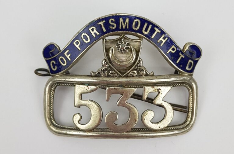 City Of Portsmouth Post 1936 Bus Driver Or Conductor Badge - Sally Antiques