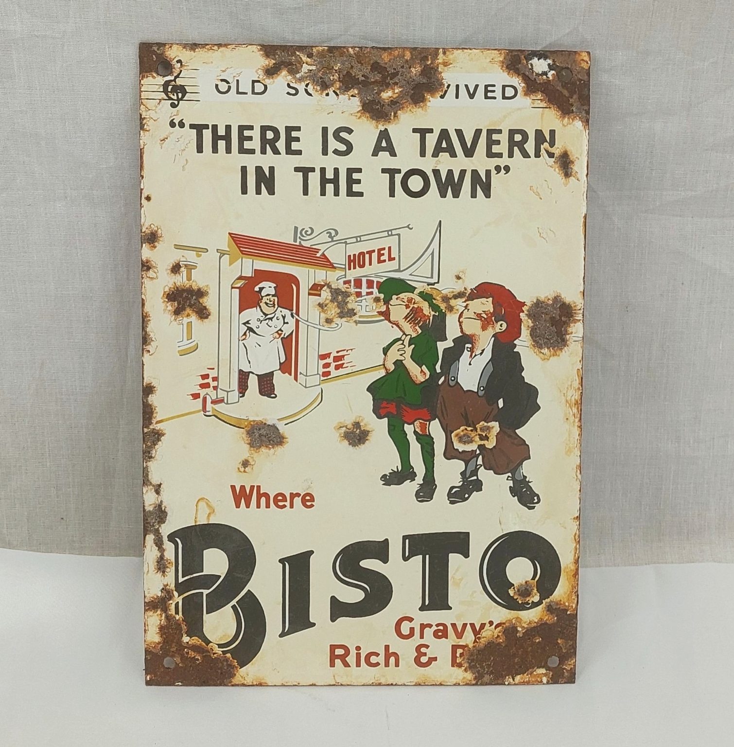 Bisto Gravy Vintage Enamel Advertising Sign - Sally Antiques