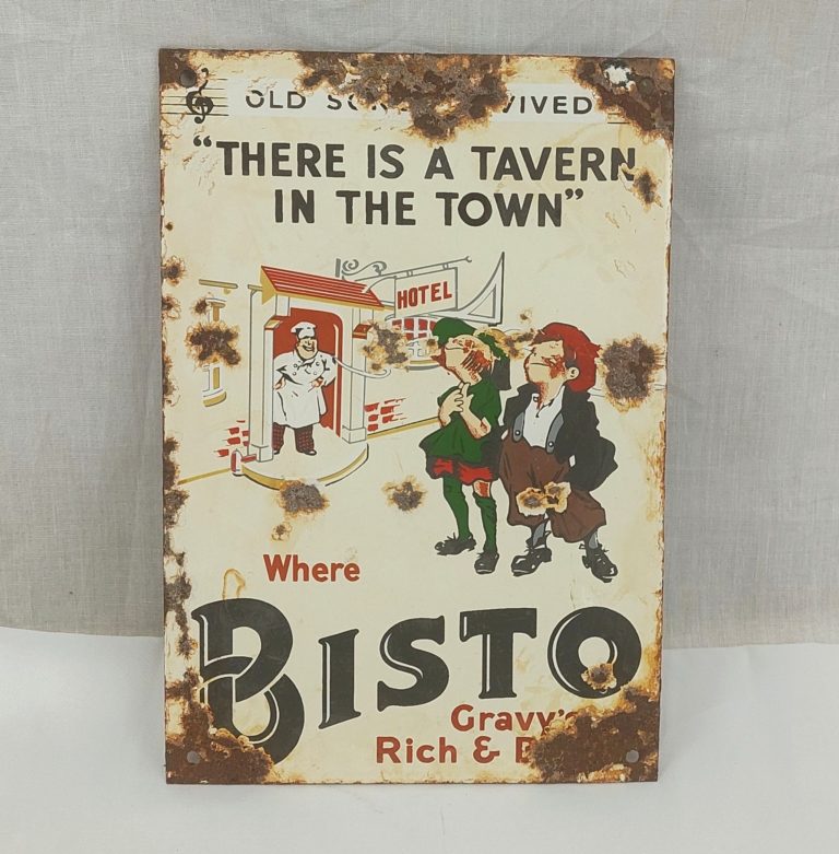 Bisto Gravy Vintage Enamel Advertising Sign - Sally Antiques