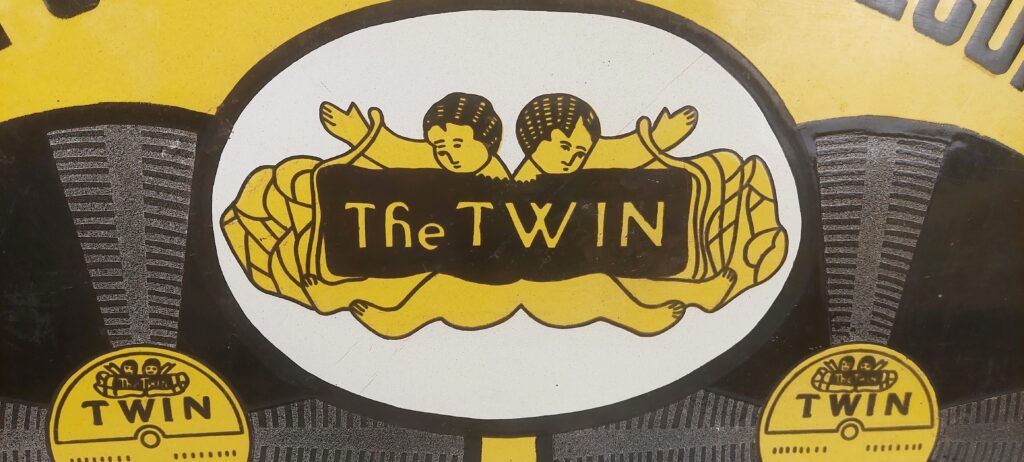 Twin Gramophone Records Vintage Enamel Advertising Sign - Sally Antiques