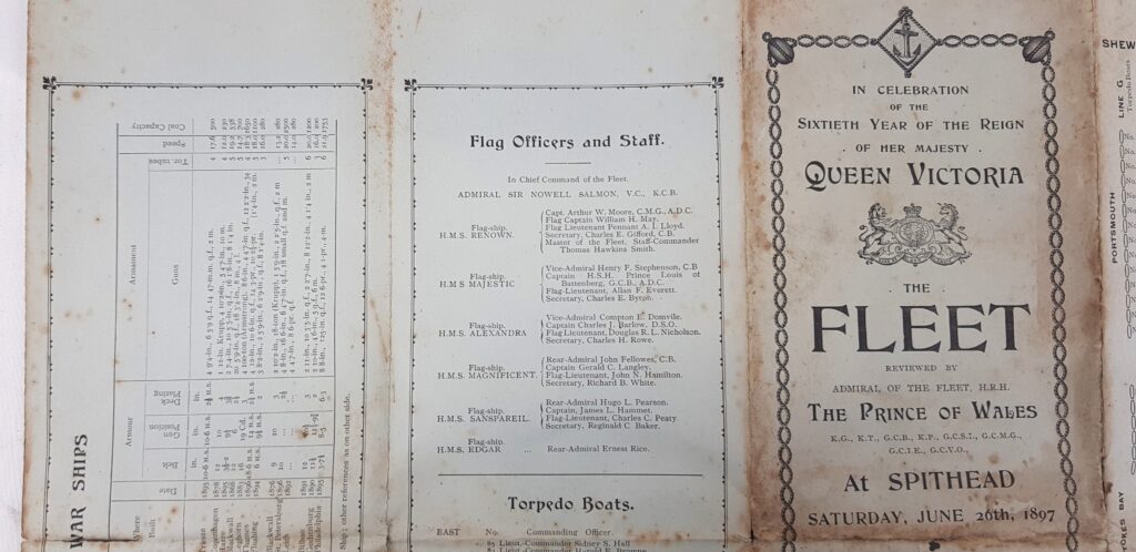 Rare Queen Victoria 1897 Spithead Naval Review Leaflet - Sally Antiques