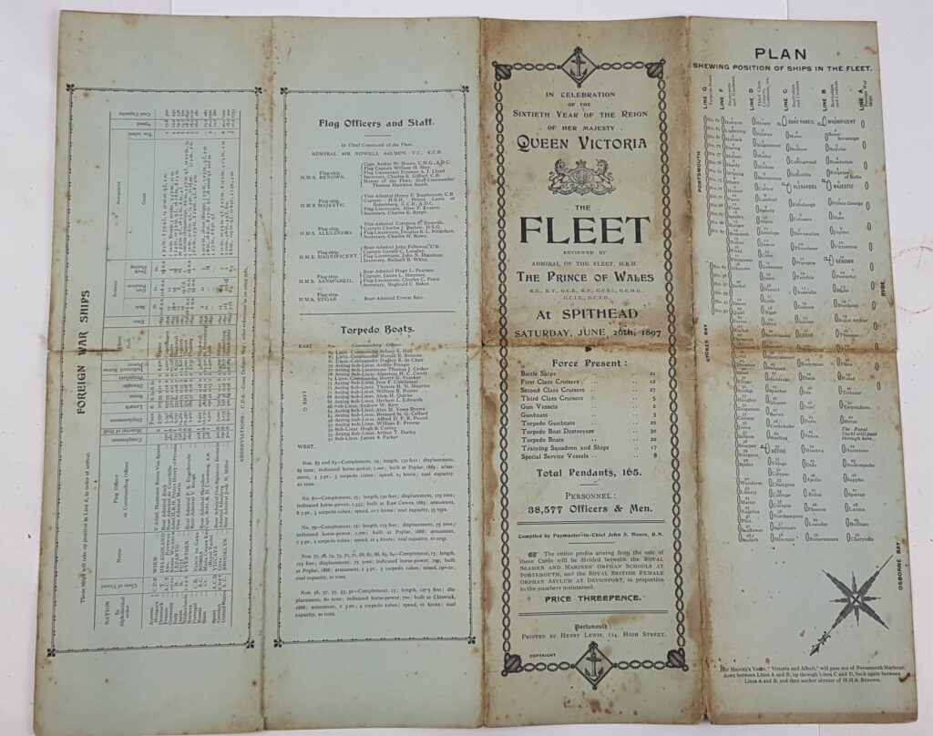 Rare Queen Victoria 1897 Spithead Naval Review Leaflet - Sally Antiques
