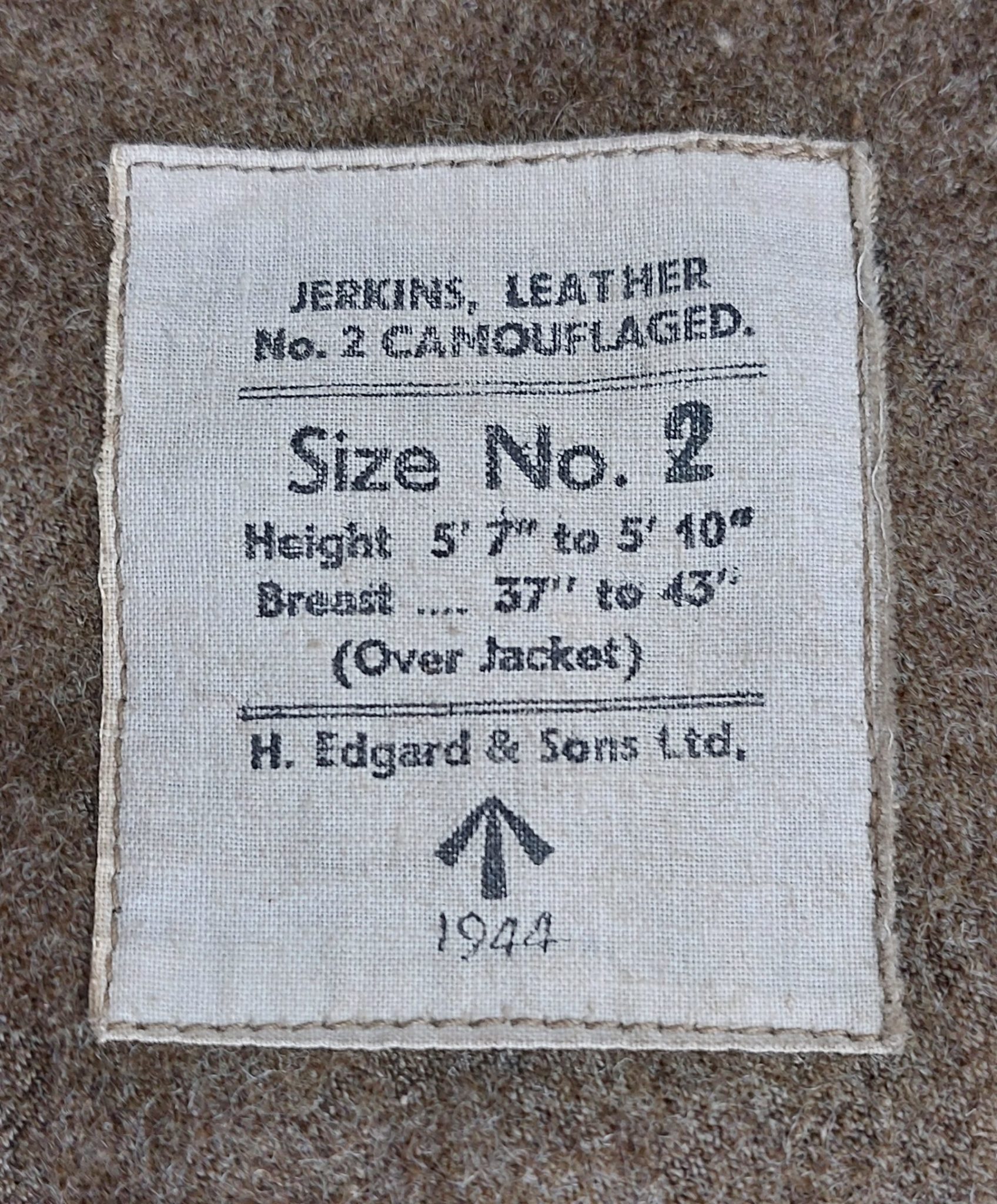 WW2 British Gunner Leather Jerkin, No 2. made by H. Edgard & Sons ...