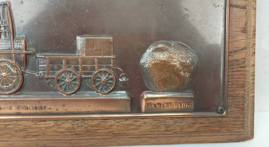 Circa 1907 Copper Plaque Of Stevensons No 1 Engine And Bulmers Stone ...