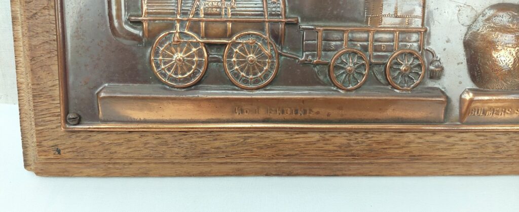Circa 1907 Copper Plaque Of Stevensons No 1 Engine And Bulmers Stone ...