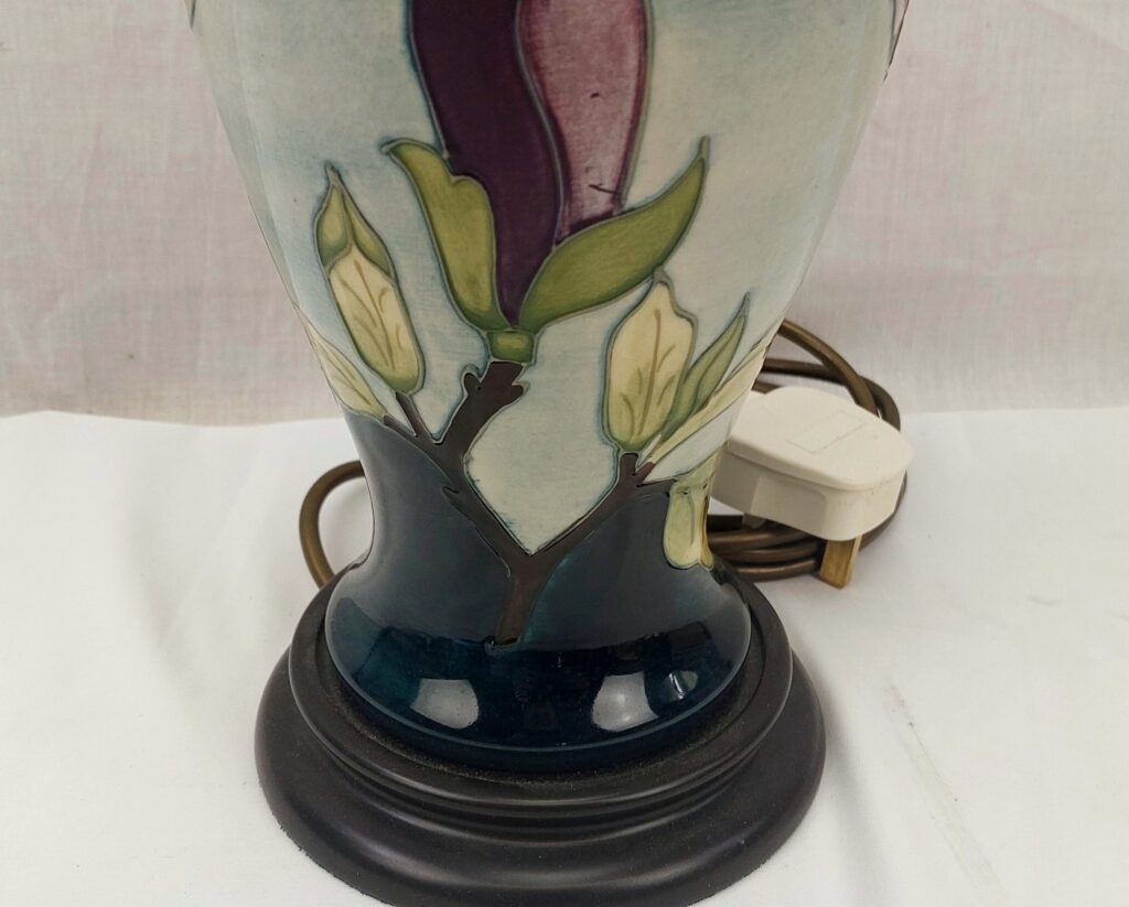 Moorcroft Purple Magnolia Baluster Table Lamp - Sally Antiques