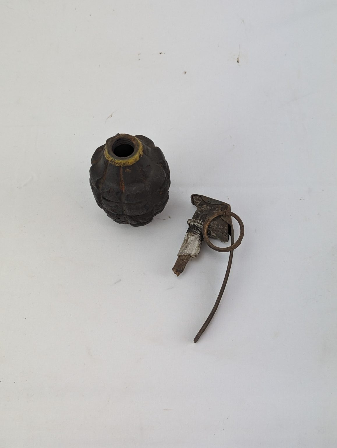 Inert WW2 US MkII Pineapple Grenade Found in the Ardennes - Sally Antiques