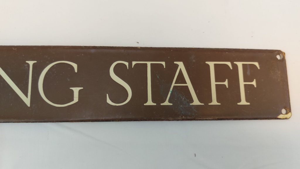 Vintage Post Office Sign - "Engineering Staff" - Sally Antiques