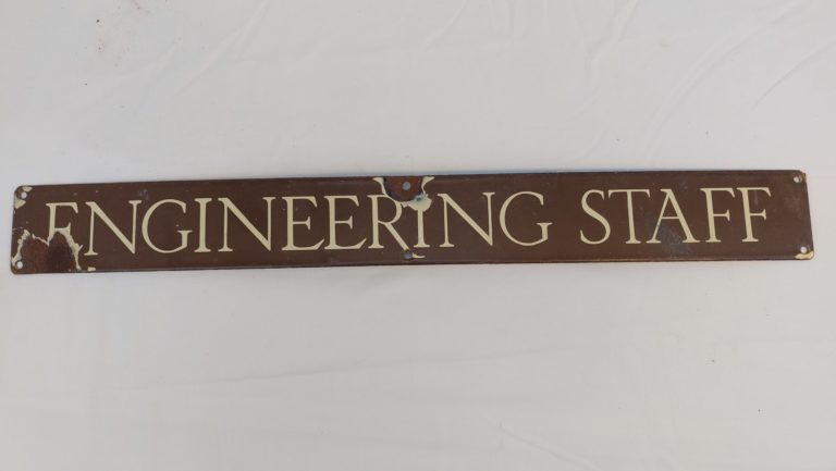 Vintage Post Office Sign - "Engineering Staff" - Sally Antiques