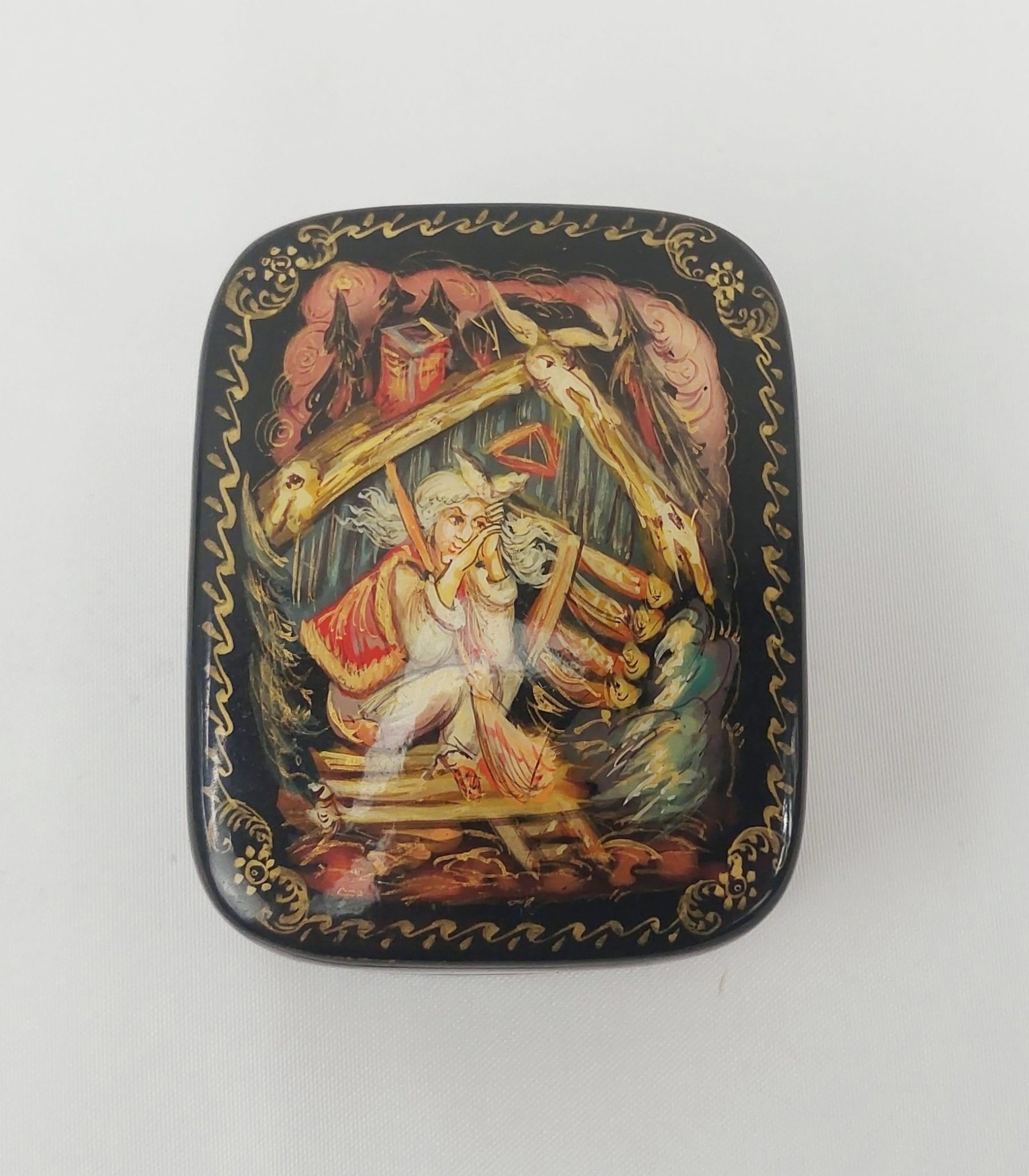c1940’s Russian Laquer Ware Box - Sally Antiques