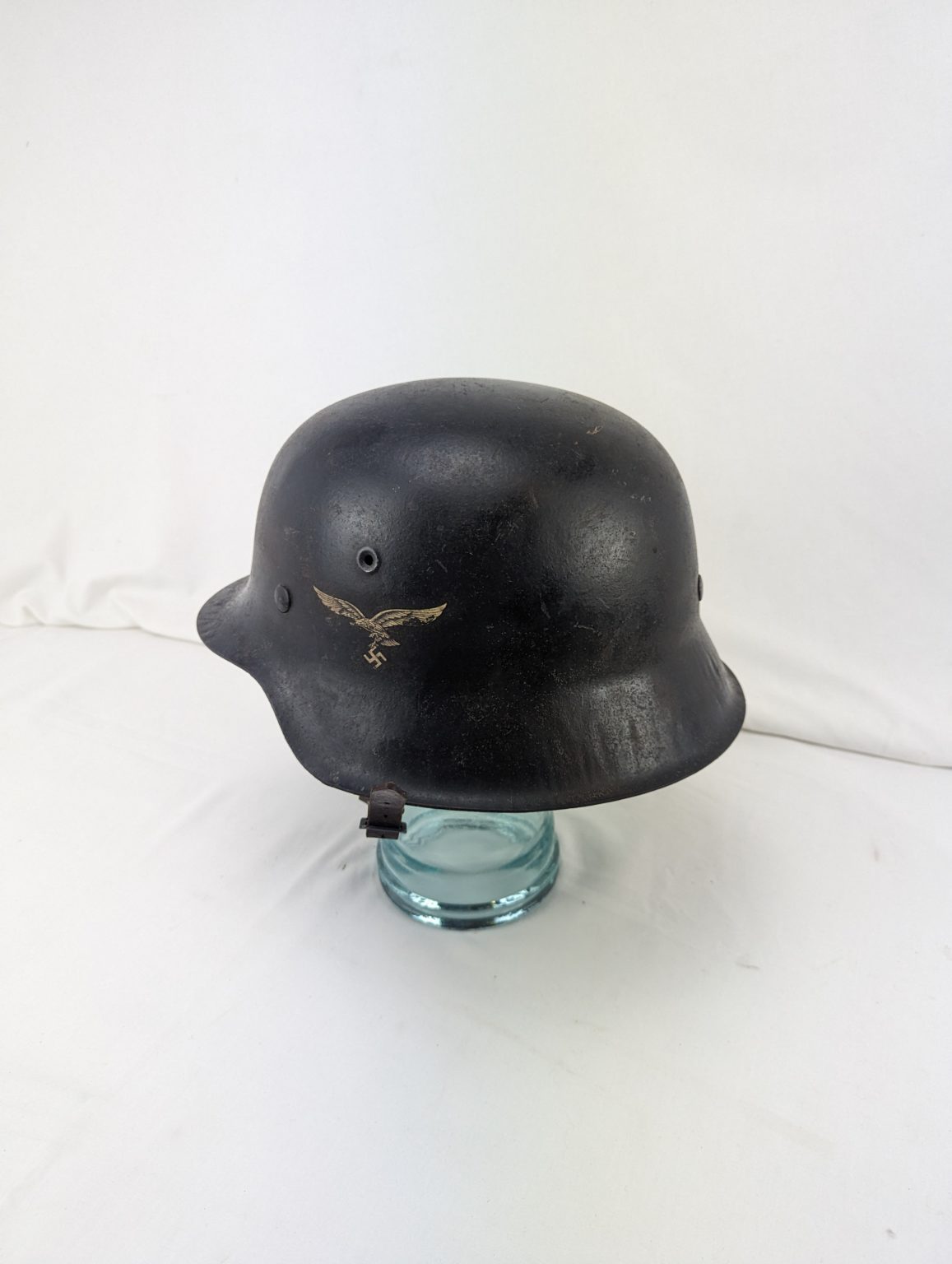 Original WW2 Luftwaffe M42 Single Decal Helmet - Sally Antiques