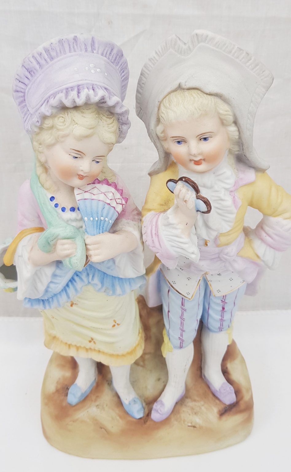 c1900 German Bisque Figurine Pair - Sally Antiques