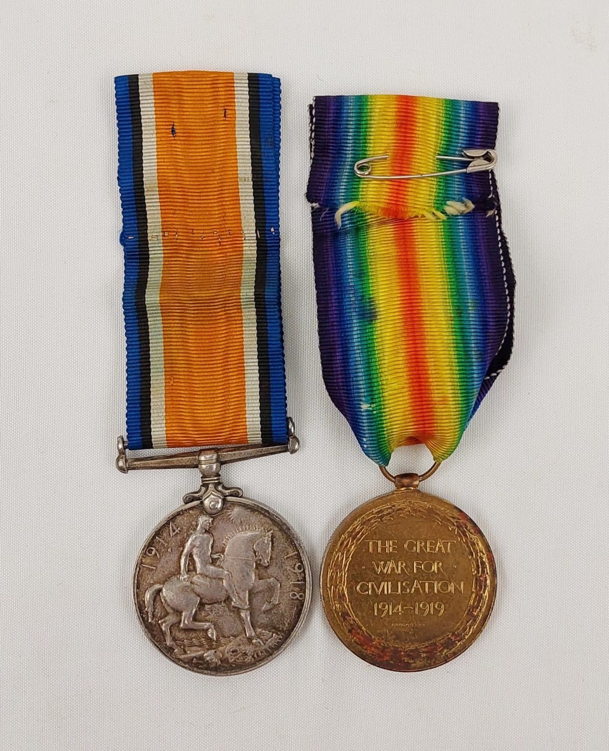 Low Number KIA WW1 Medal Pair Awarded To G-9493 A.J. Harrison E. Kent ...