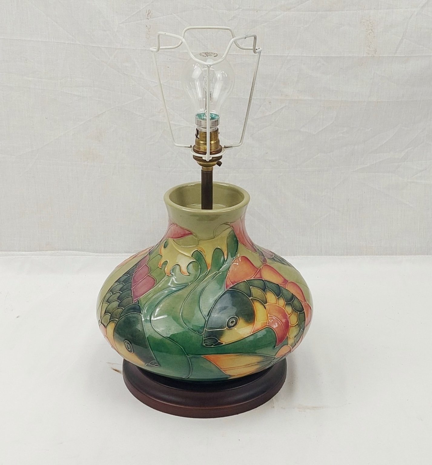 Moorcroft Carp Pattern Lamp by Sally Tuffin - Sally Antiques