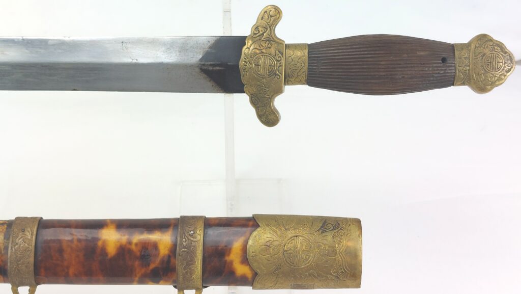 c.1800 Original Chinese Qing Dynasty, Single Jian Short Sword with ...