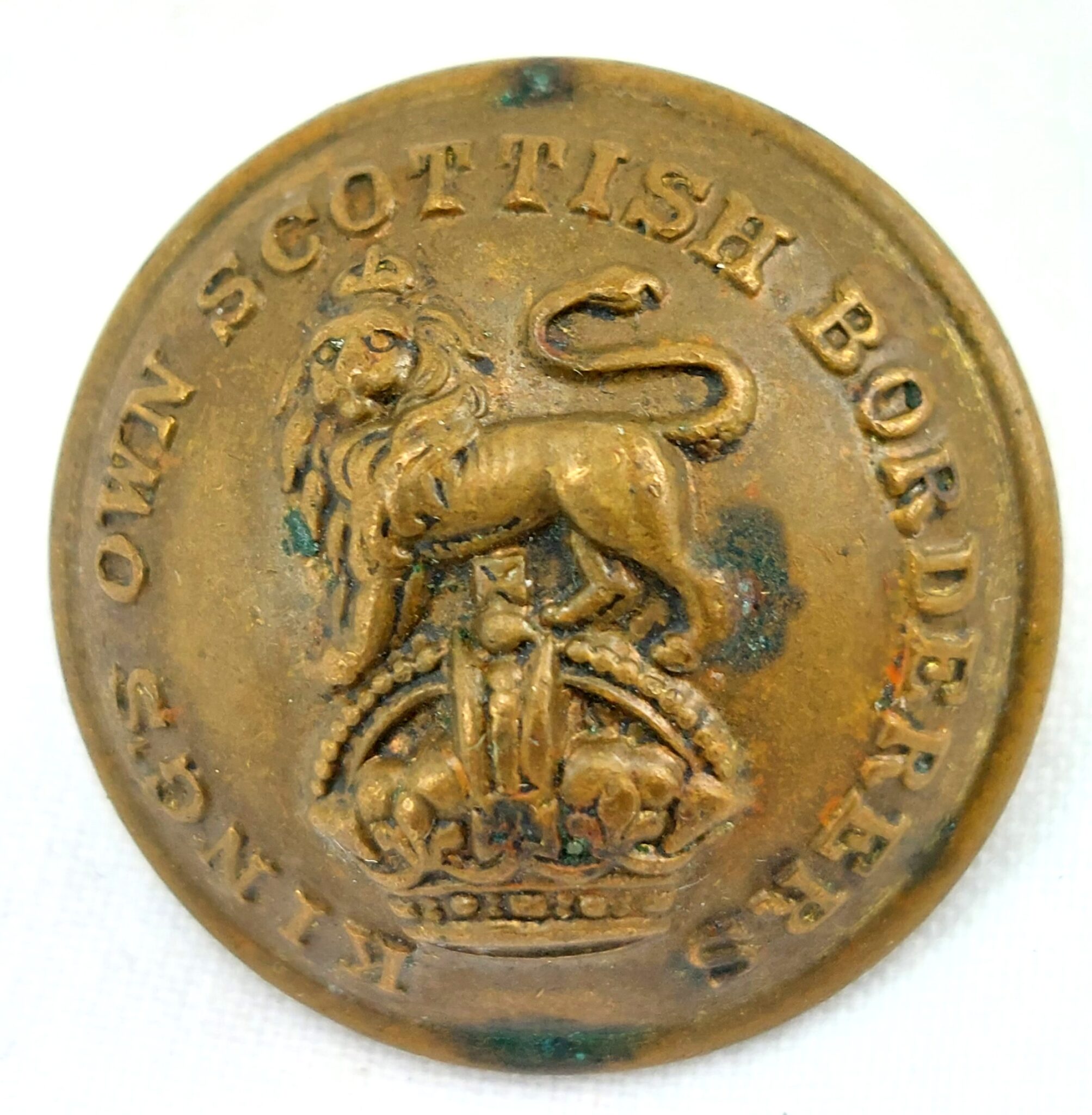 British, Kings Own Scottish Borderers Regimental Tunic Button with ...