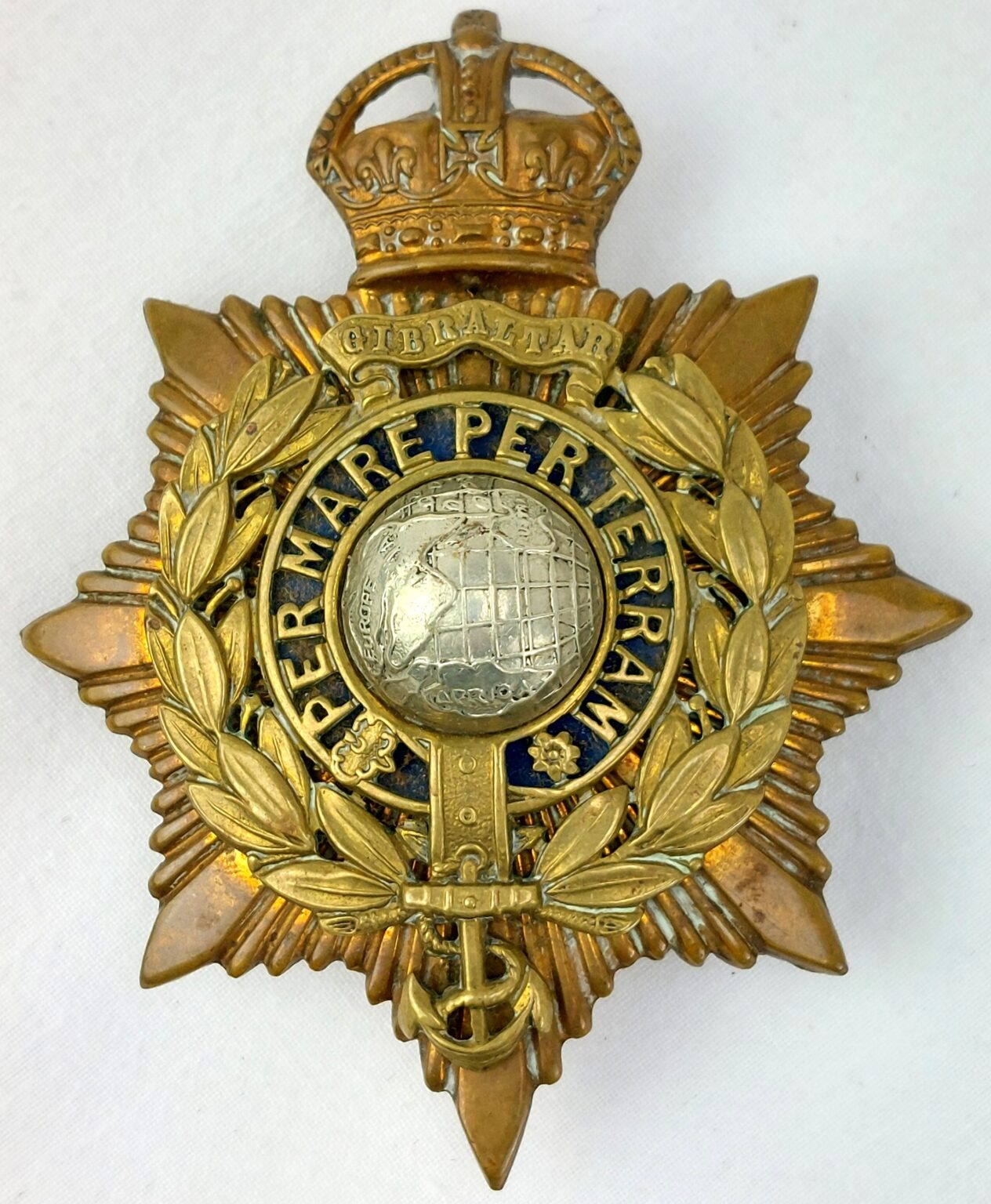 British, Royal Marine, Officers Helmet Plate, c1905-52 - Sally Antiques