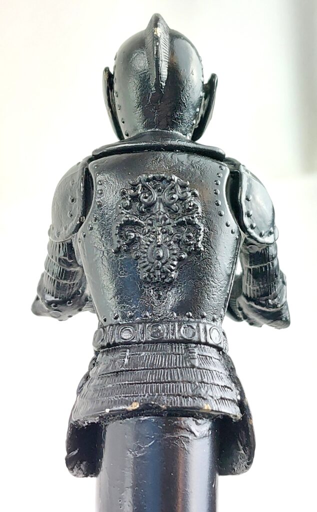 Fantastic Knight Topped Black Walking Stick - Sally Antiques