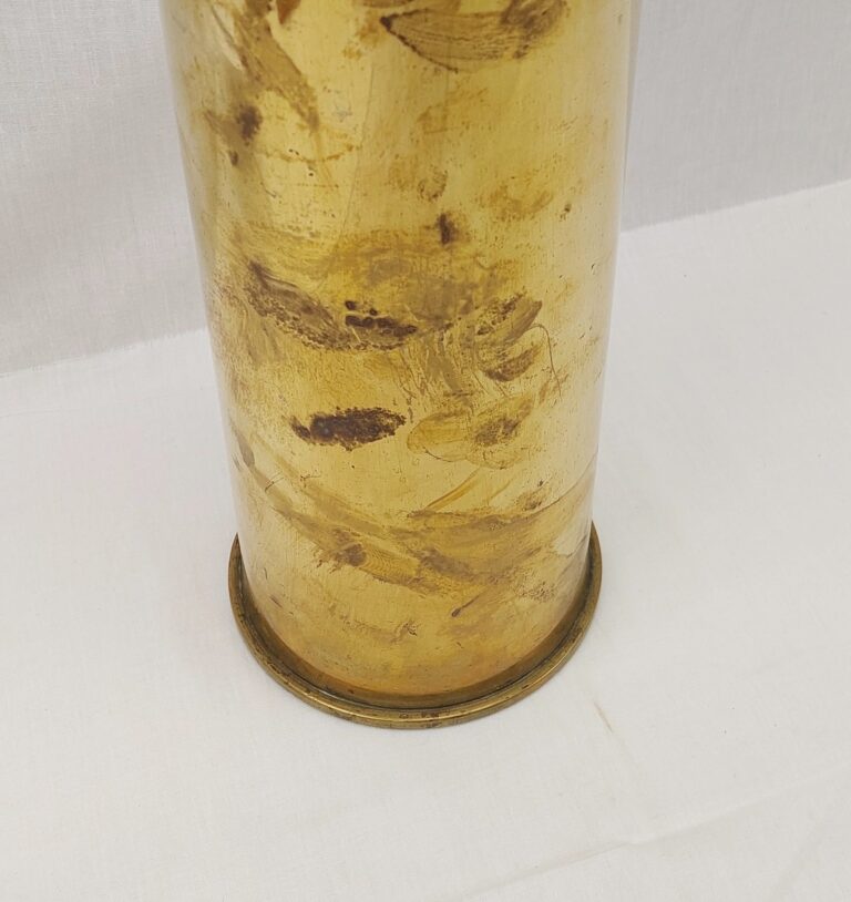 WW1 4 Inch Mk IV Gun Brass Shell Case - Sally Antiques