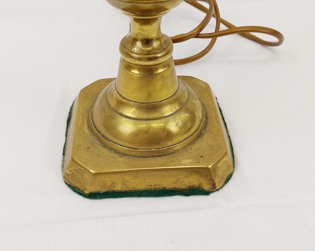 Antique Brass Candlestick Converted Into a Lamp Base - Sally Antiques