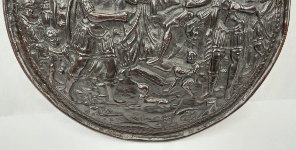 Victorian Cast Iron Plaque With Historical Roman Scene - Sally Antiques