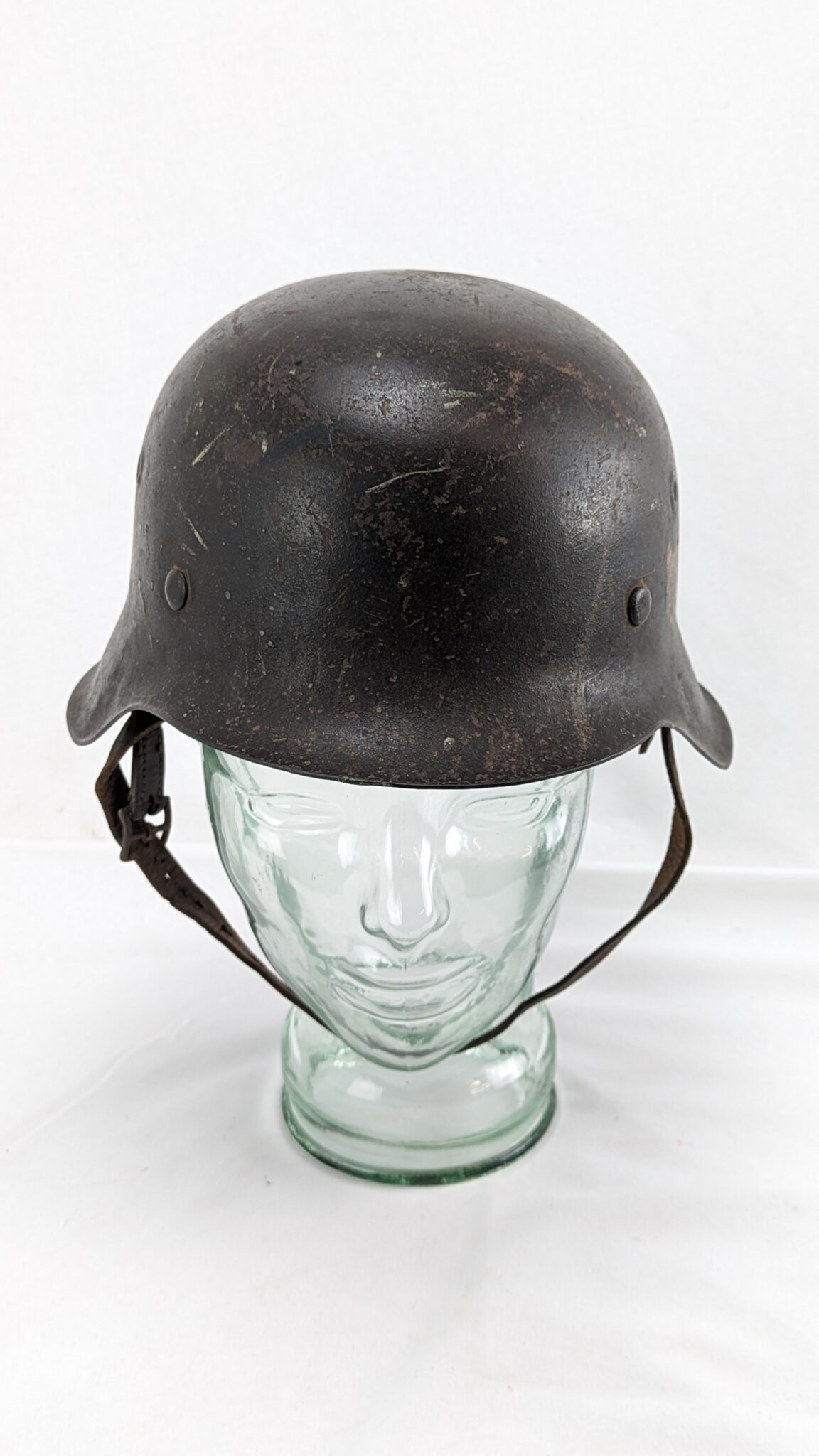Original WW2 Single Decal M42 German Helmet - Sally Antiques