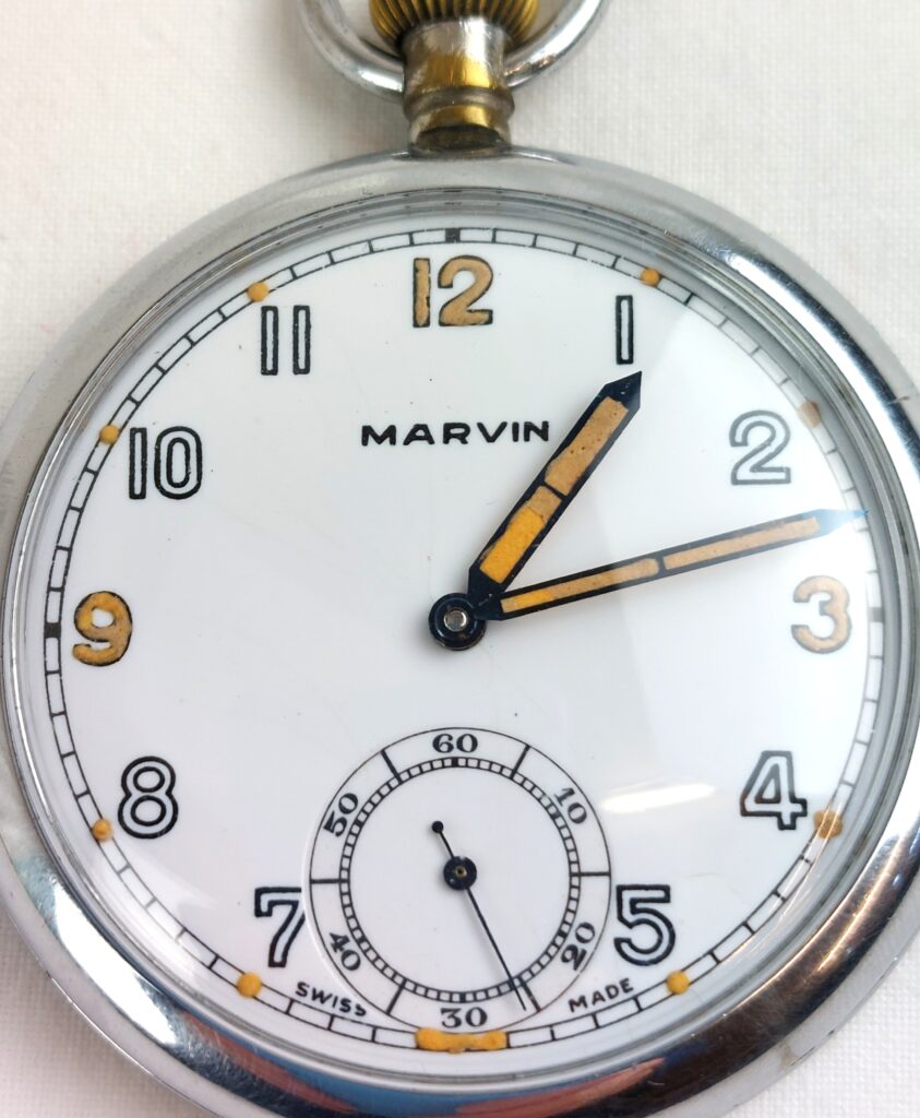 WW2, British, Military GSTP Pocket Watch, Swiss Made by Marvin - Sally ...