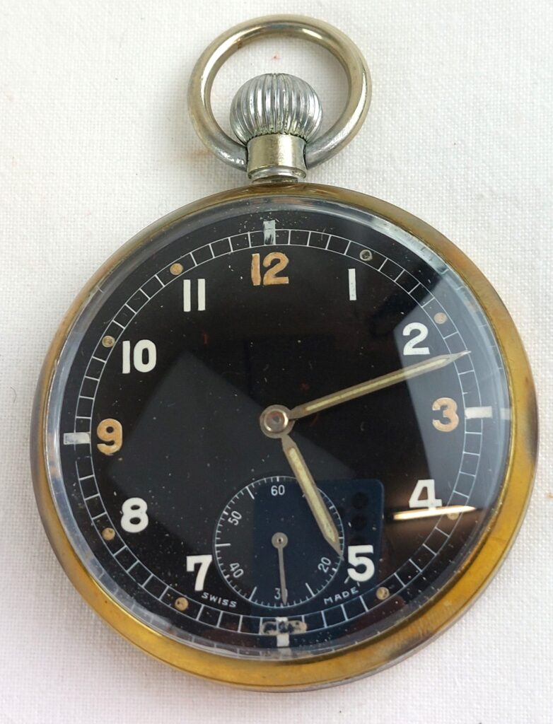 WW2, British, Military GSTP Pocket Watch, Swiss Made with Field Case ...
