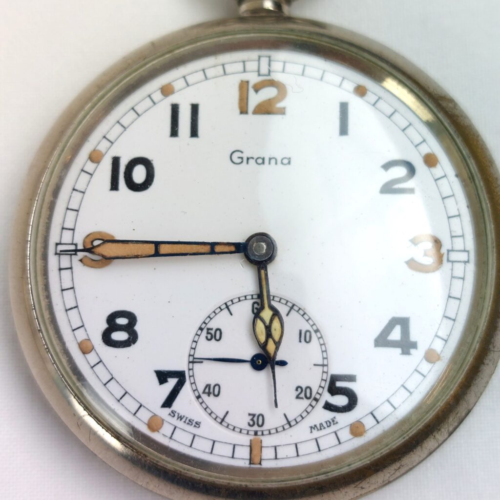 WW2, British, Military GSTP Pocket Watch, Swiss Made by Grana - Sally ...