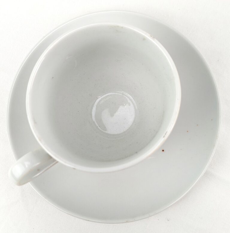WW2, German, Wehrmacht, Mess Hall Porcelain, White Tea Cup and Saucer ...