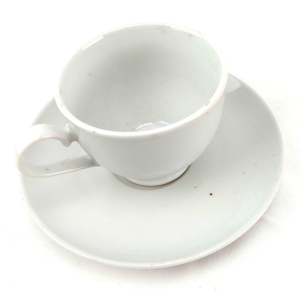 WW2, German, Wehrmacht, Mess Hall Porcelain, White Tea Cup and Saucer ...