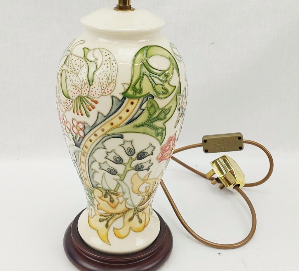 Moorcroft Golden Lily Pattern Table Lamp - Sally Antiques