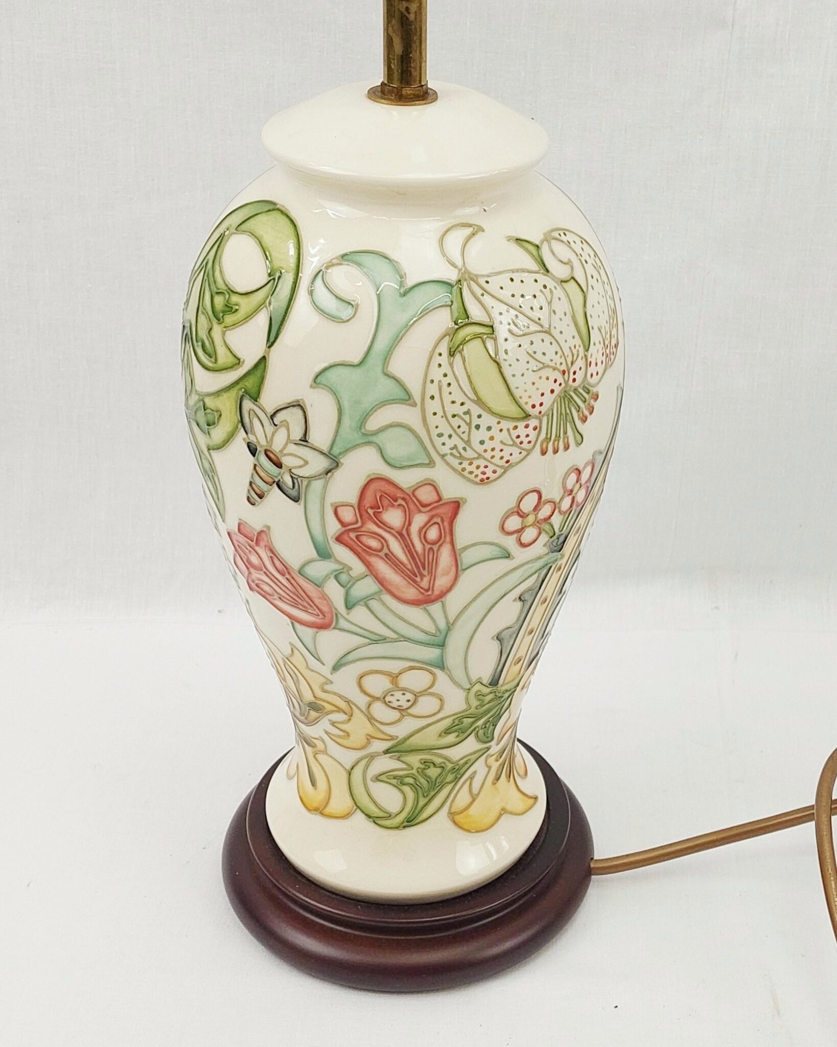 Moorcroft Golden Lily Pattern Table Lamp - Sally Antiques