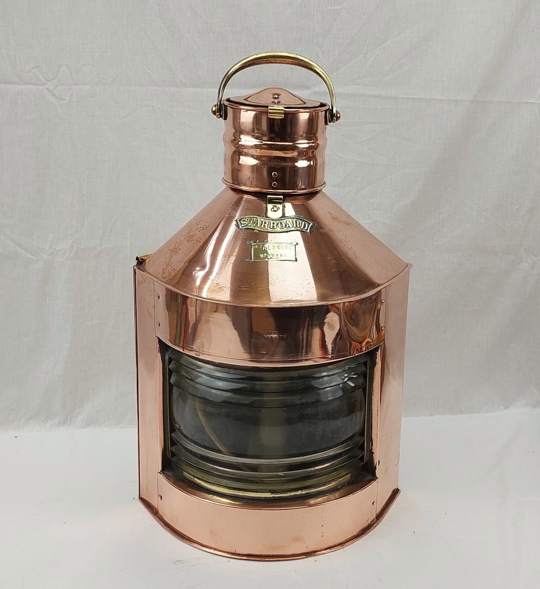 Large Meteorite Copper And Brass Ships Lantern #3 - Sally Antiques