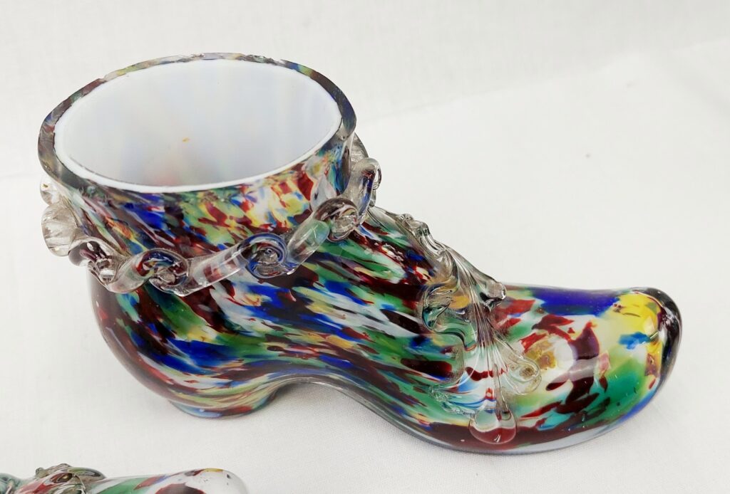 Pair Of Murano Glass Boots - Sally Antiques