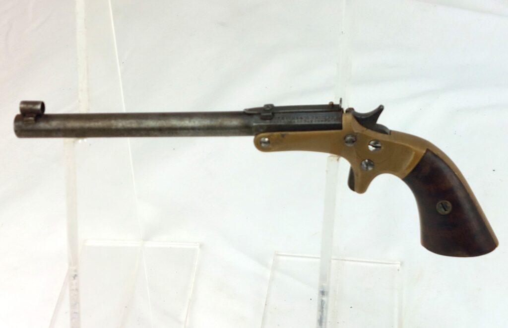 USA, J. Stevens & Co, .22 Cal, 6", Old Model 1864 Tip-up Pocket Pistol ...