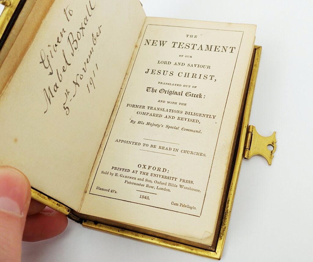 Victorian 1848 Dated New Testament Miniature Bible - Sally Antiques