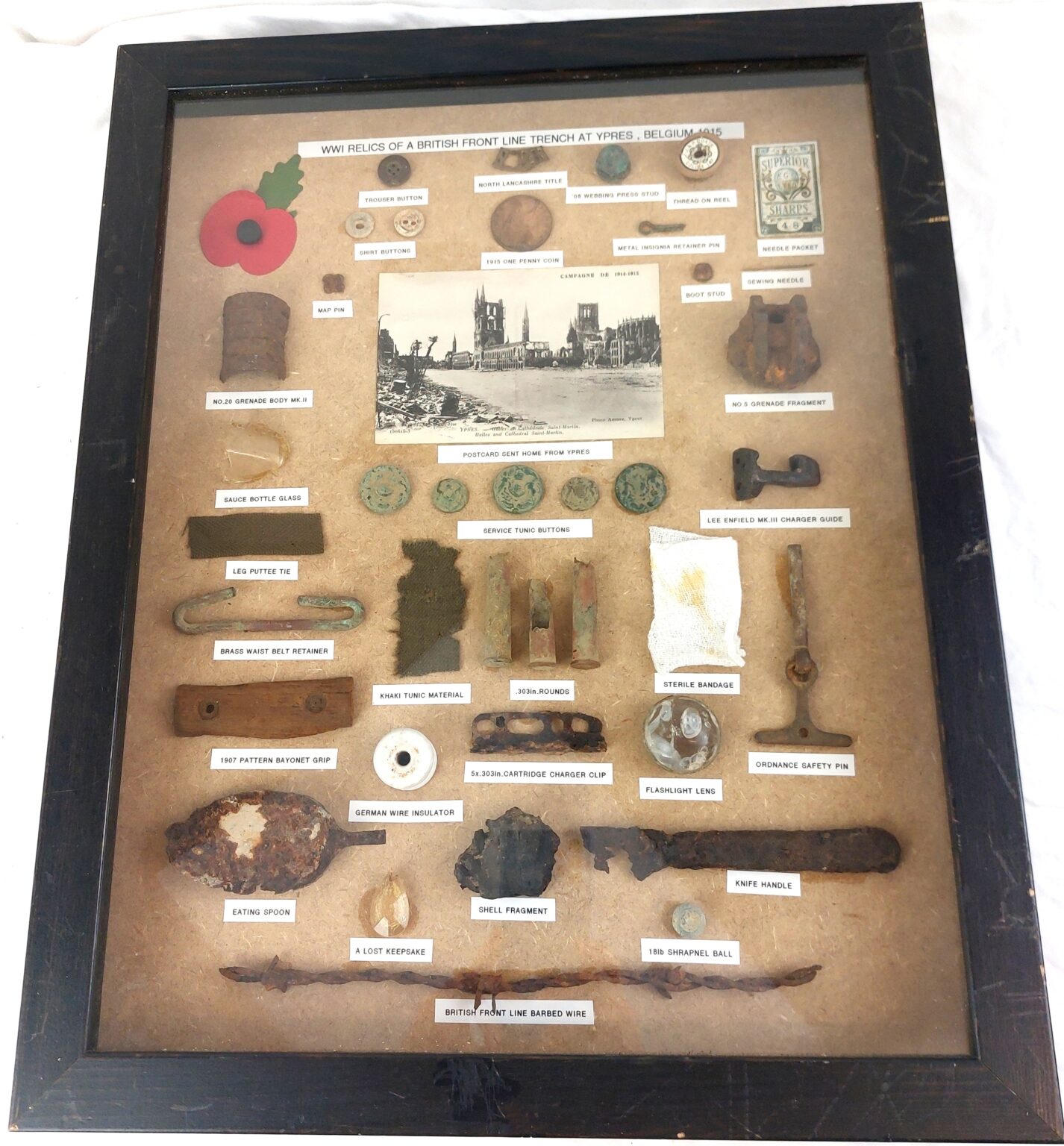 WW1, Ypres 1915 Relic Display - Sally Antiques