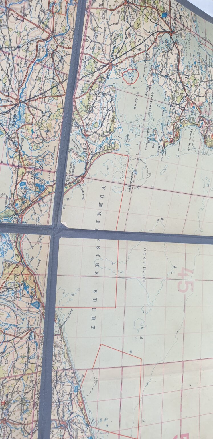 WW2 British Navigators Map Of North Germany - Sally Antiques