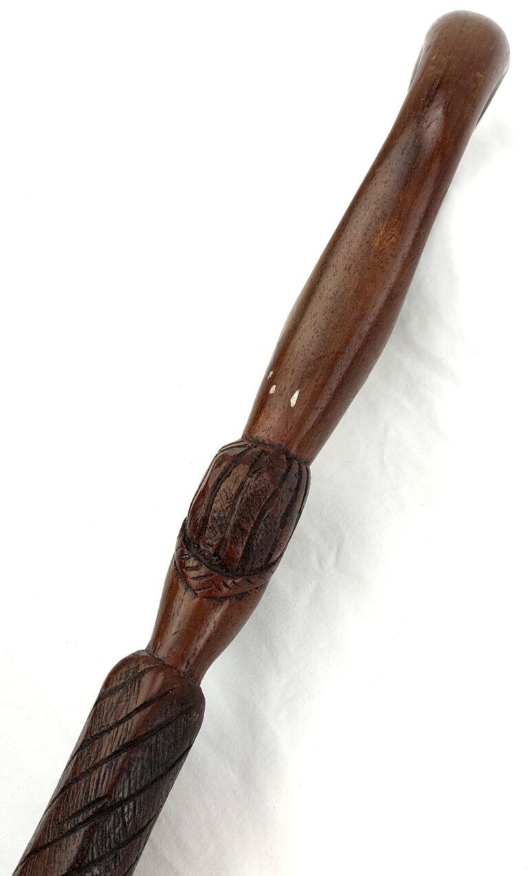African Woman with Turban and Child, Wooden Carved Walking Stick ...