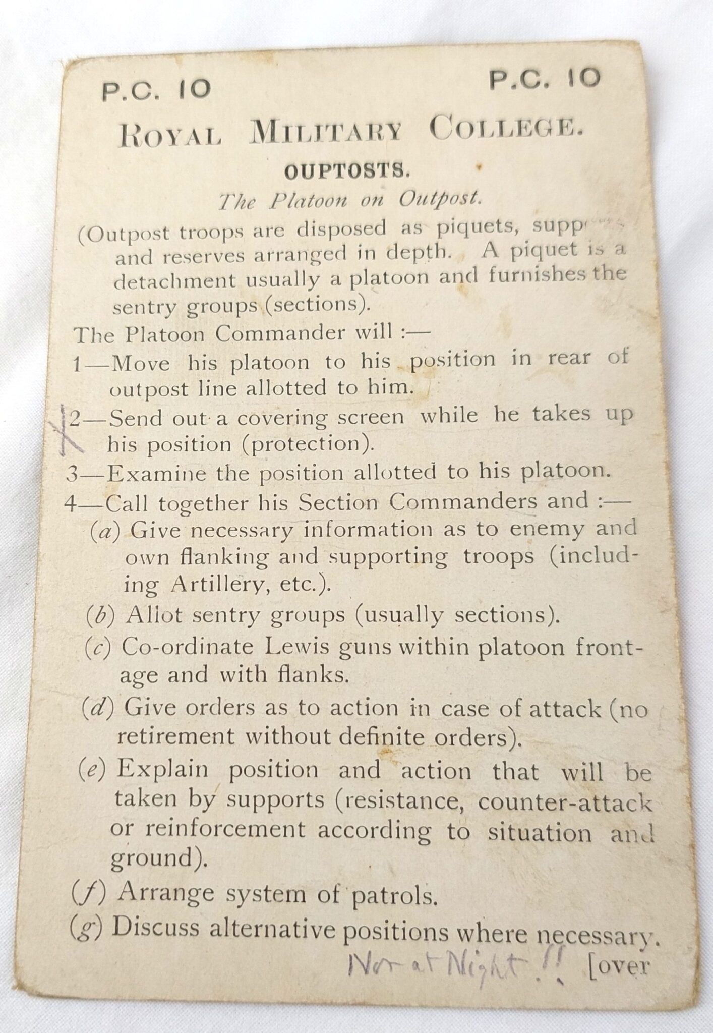 British, WW2, Royal Military College (Sandhurst), Pocket Cards, The ...