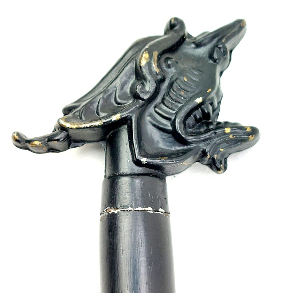 Chinese Dragon Metal Topped Walking Stick - Sally Antiques