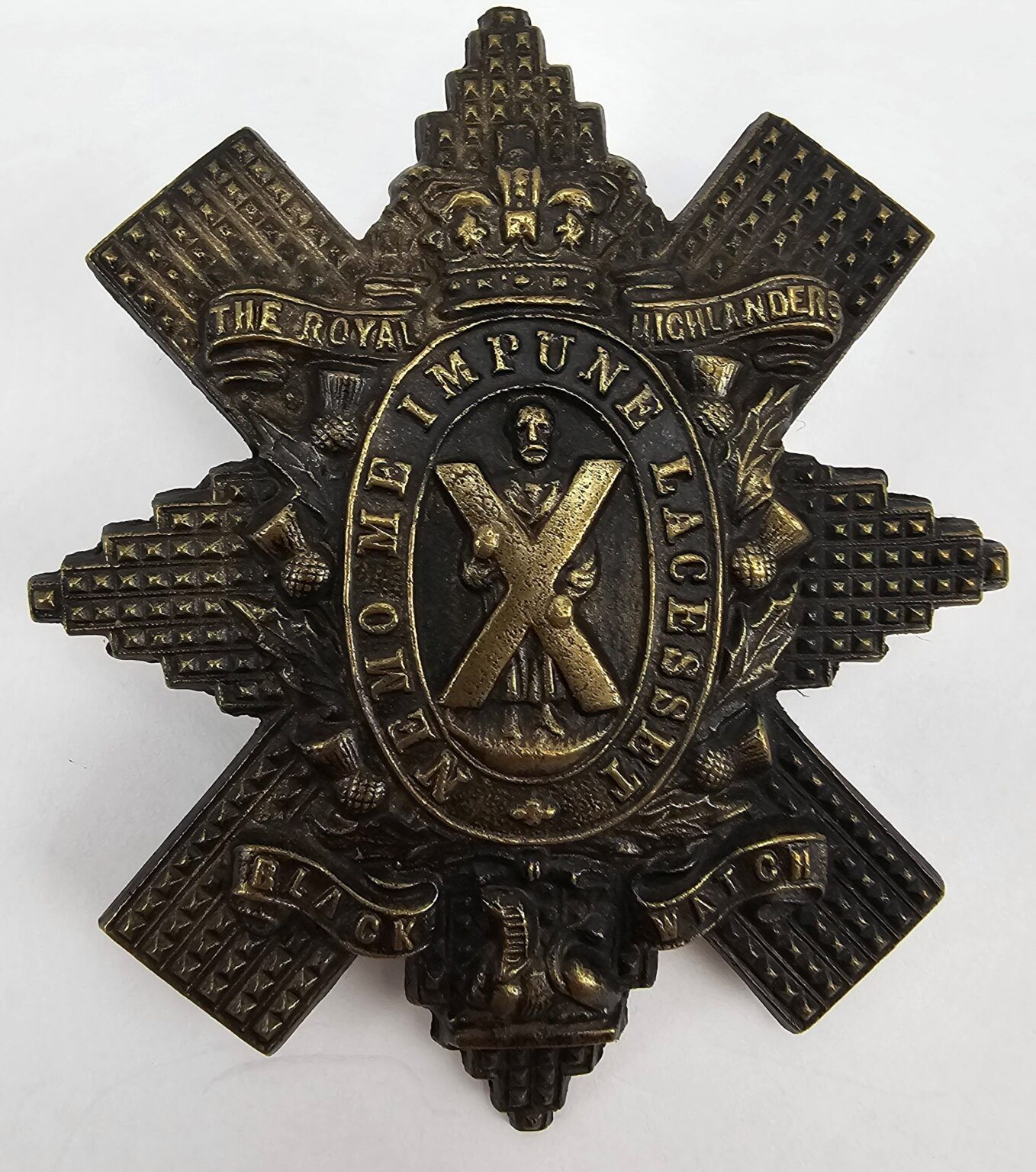 WW1 Royal Highlander Black Watch Cap Badge - Sally Antiques