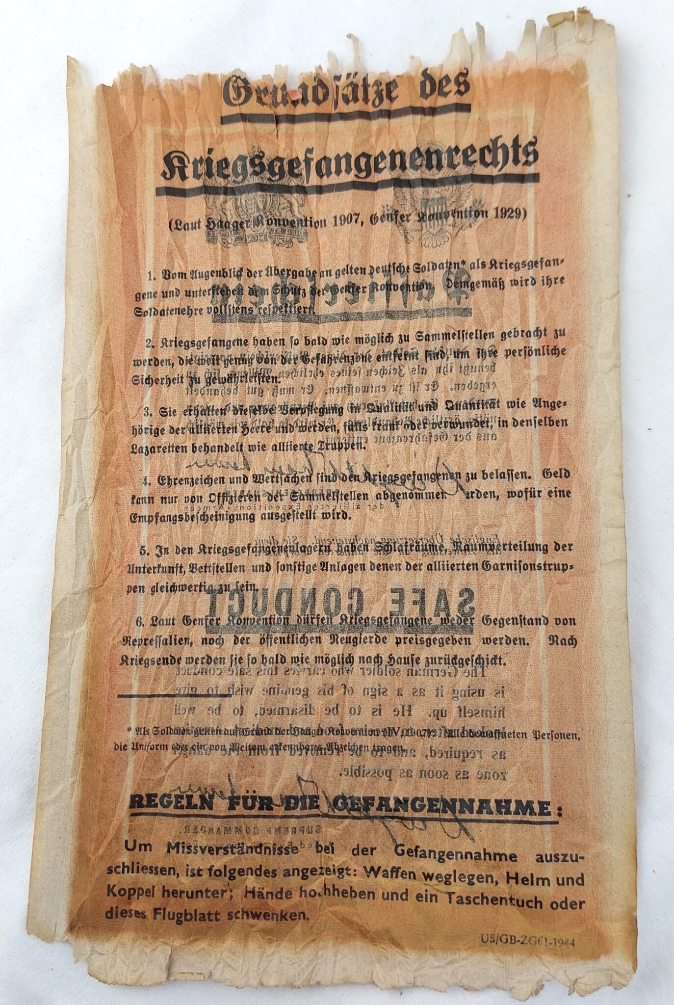 WW2, Allied, Seven "PASSIERSCHEIN" Safe Conduct Passes for German ...