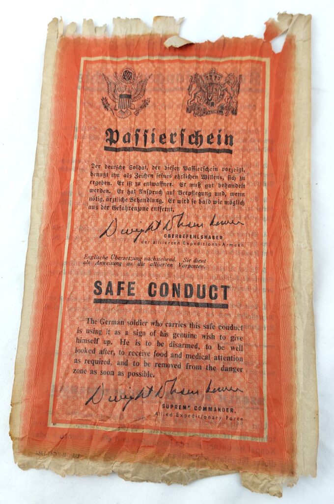 WW2, Allied, Seven "PASSIERSCHEIN" Safe Conduct Passes for German ...