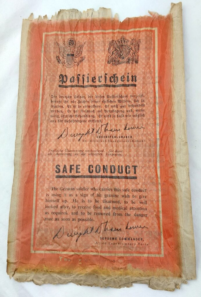 WW2, Allied, Seven "PASSIERSCHEIN" Safe Conduct Passes for German ...