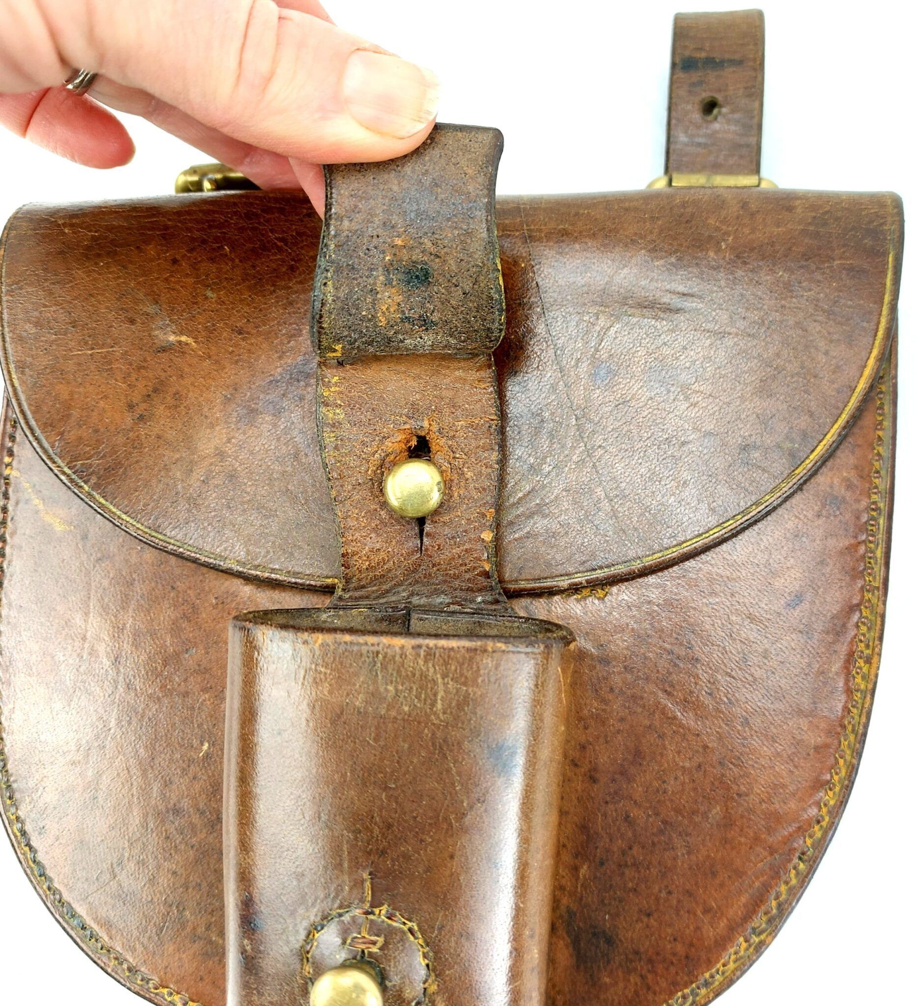 c1906-1914, British Cavalry Sword Frog & Horse Shoe Pouch - Sally Antiques