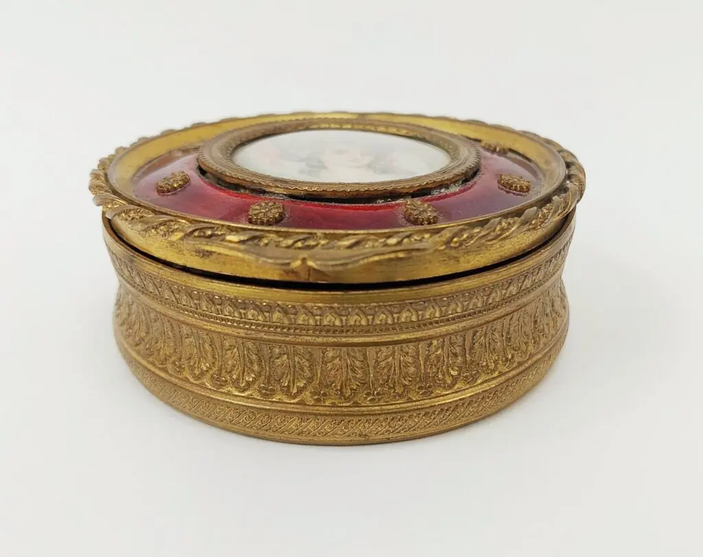 Fine Early 19th Century Enameled Gilt Brass Box With Gainsborough Style ...